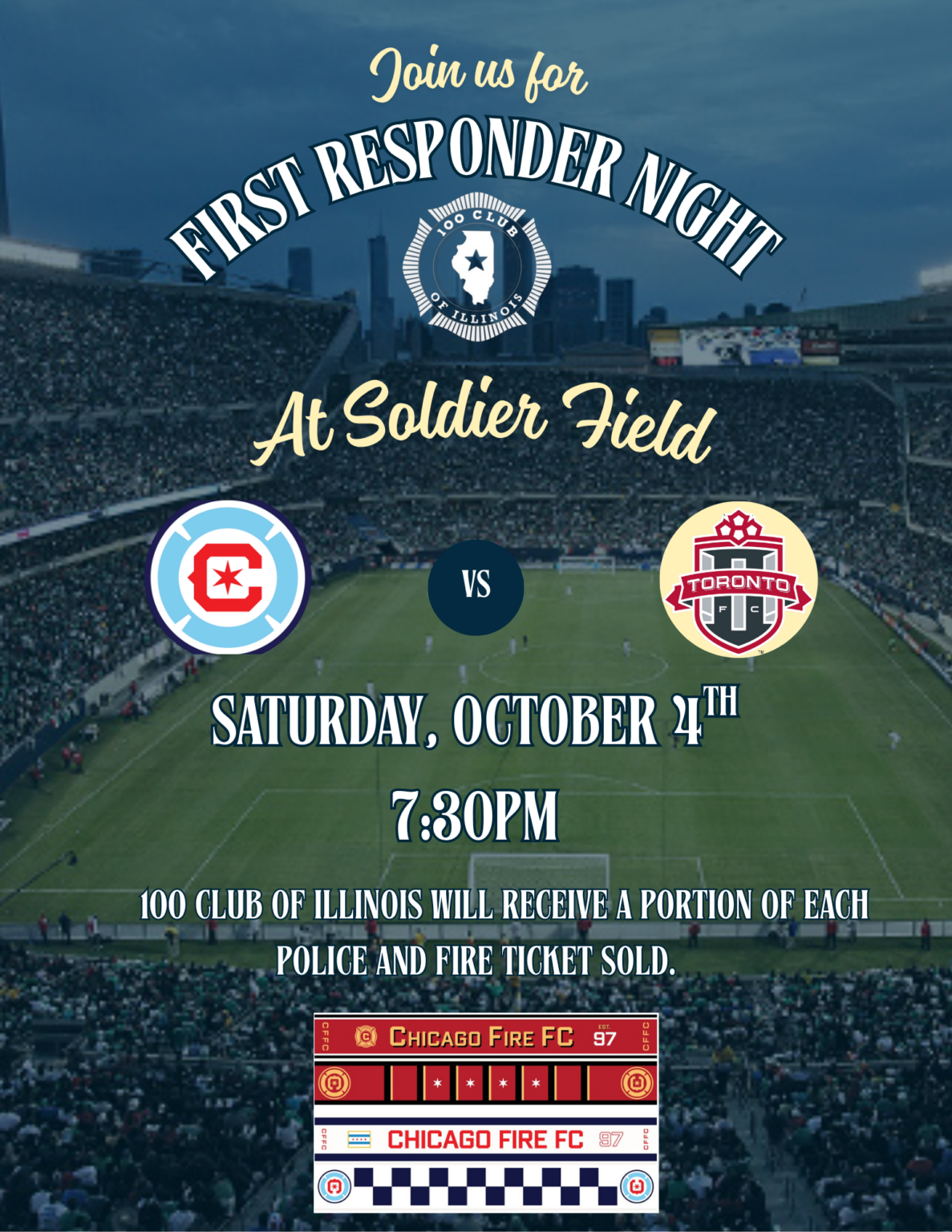 Chicago Fire Game - 100 Club Of Illinois